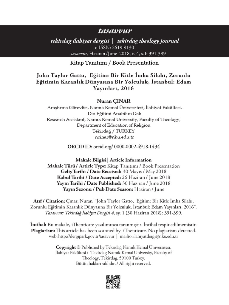 E Itim Bir Kitle Mha Silah , Zorunlu E Itimin Karanl k D Nyas Na Bir Yolculuk[#428740]-495885 | PDF