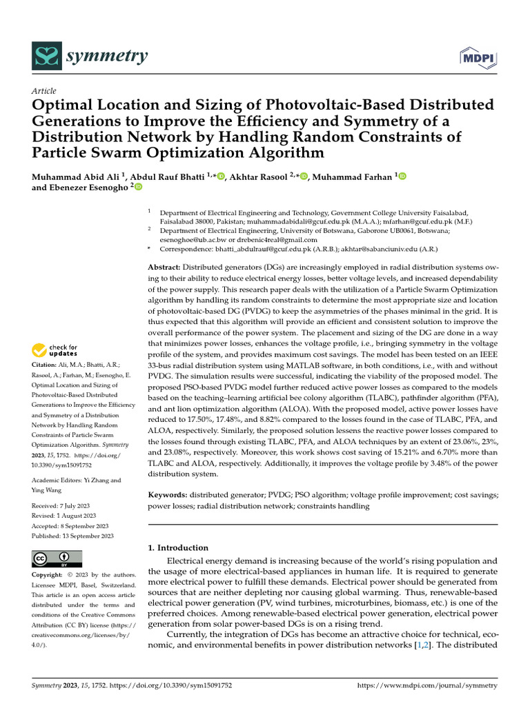 SOLAR_PSO_MDPI | PDF | Mathematical Optimization | Photovoltaics