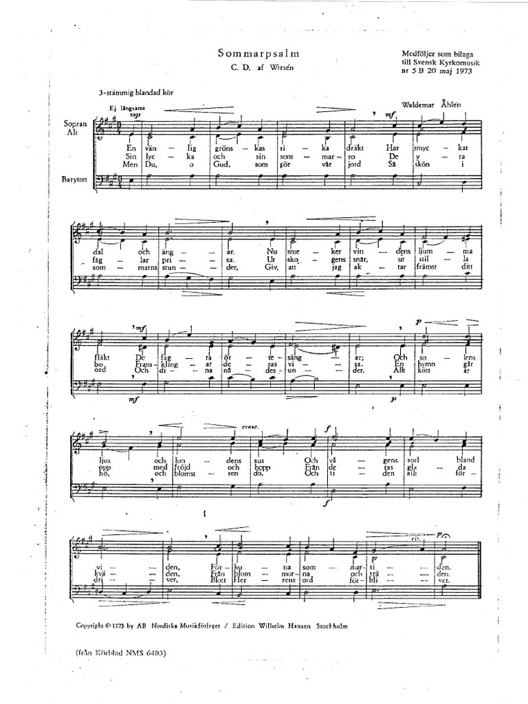 Sommarpsalm SAB | PDF