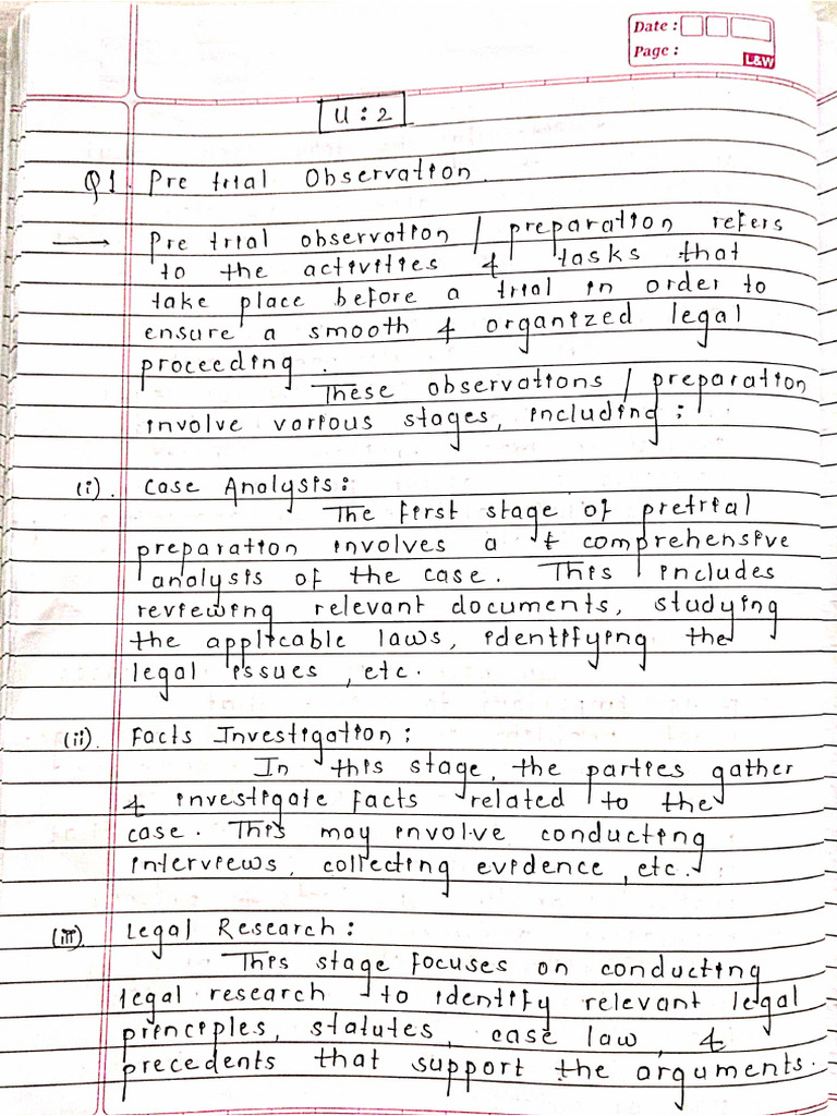 Pre trial observation | PDF
