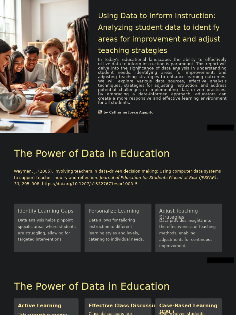 Using Data To Inform Instruction Analyzing Student Data To Identify ...