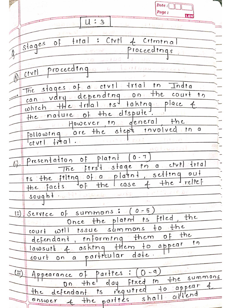 Stages of Civil Proceeding | PDF