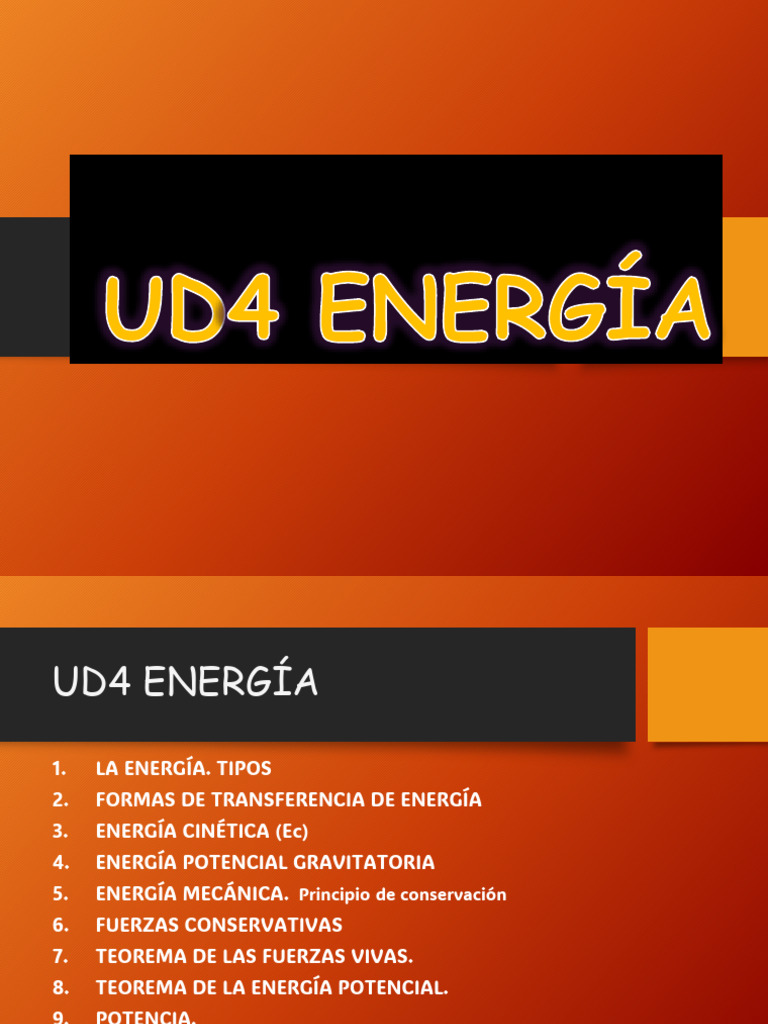 Ud4 Trabajo y EnergÍa | PDF | Energía potencial | Calor