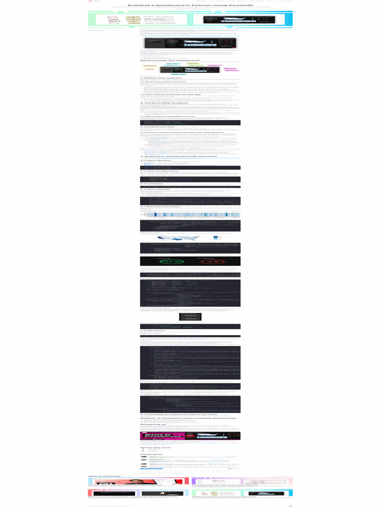 Building A Dashboard in Python Using Streamlit | PDF