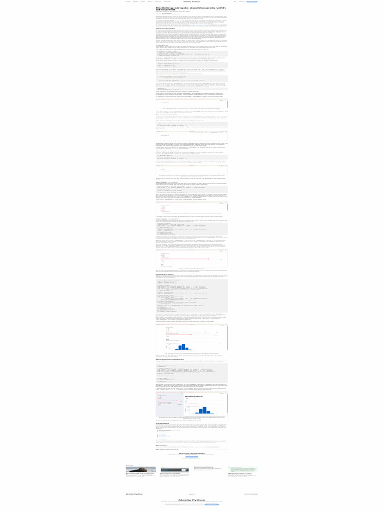 Building Simple Dashboards With Streamlit - by Eric Matthes | PDF