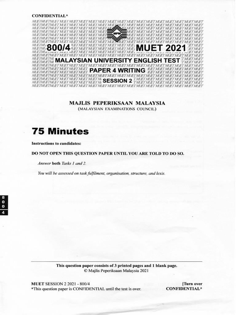 MUET Writing S2 2021 | PDF