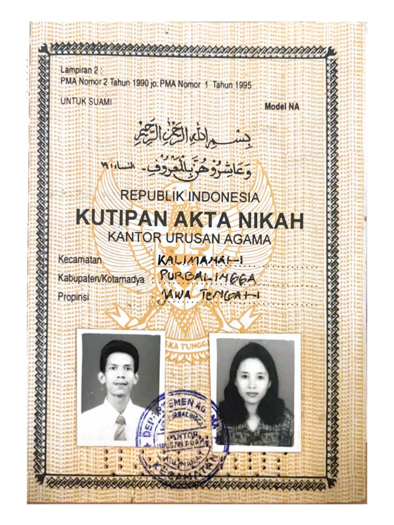 Kutipan Akta Nikah (Suami) | PDF