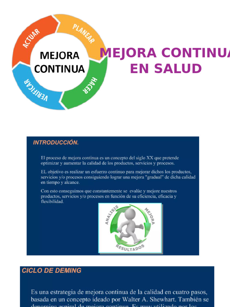 Mejora Continua en Salud | PDF