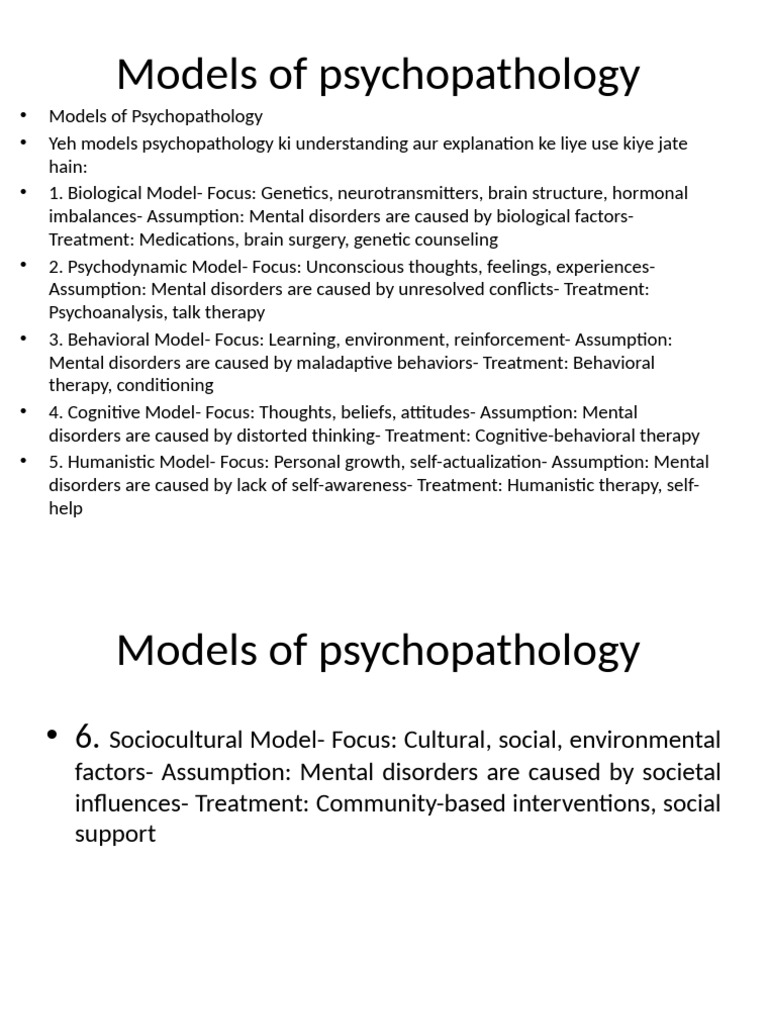 Models of Psychopathology | PDF | Psychodynamics | Behaviorism