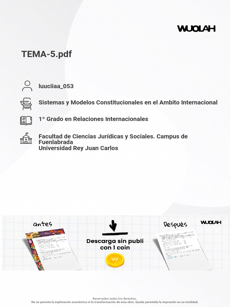 Wuolah Free TEMA 5 | PDF | Jefes de estado | Parlamento