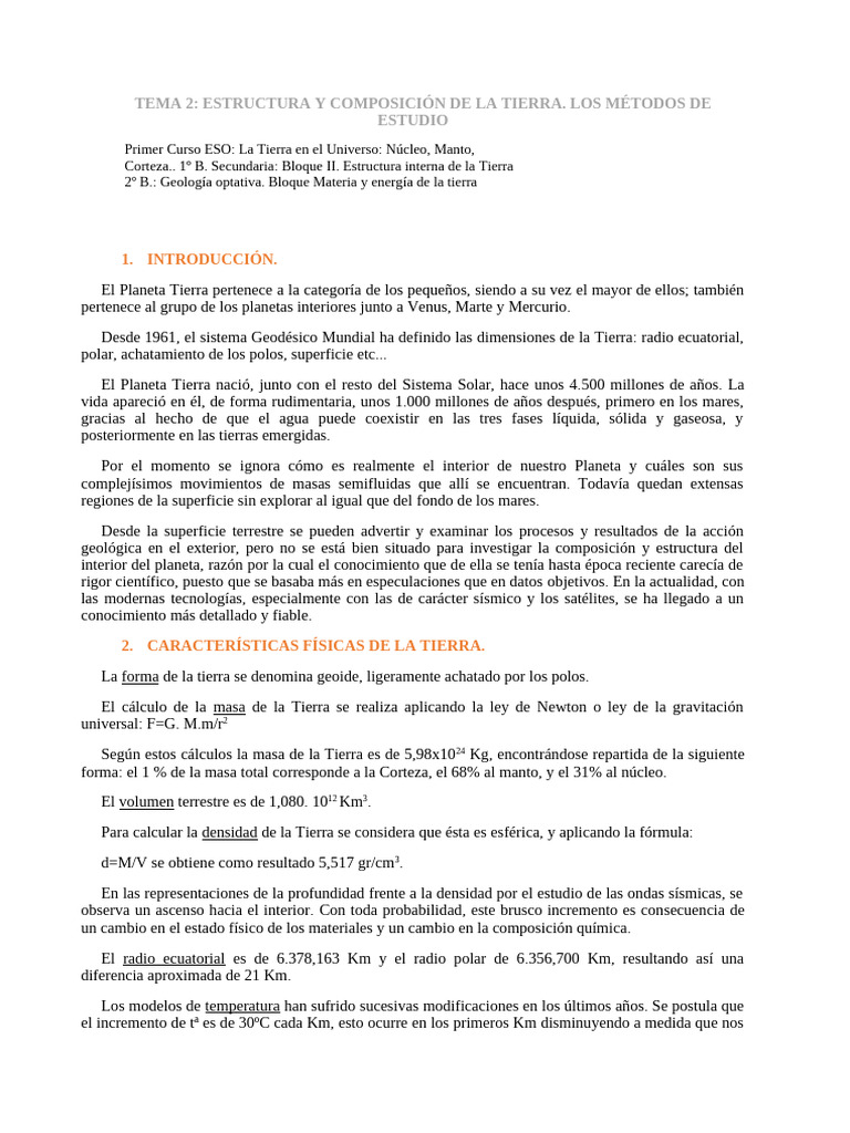 TEMA 2 Estructura y composición de la Tierra. | PDF | Tierra | Roca ... TEMA 2 Estructura y composición de la Tierra. | PDF | Tierra | Roca ...