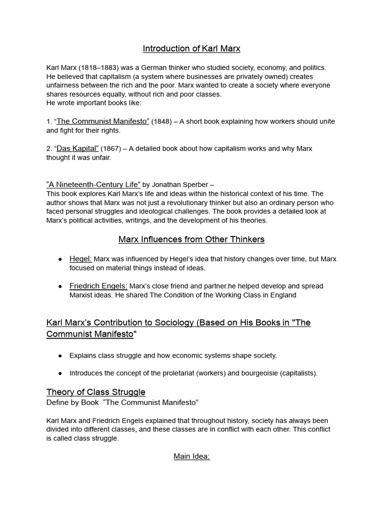 Class Struggle | PDF | Karl Marx | Communism