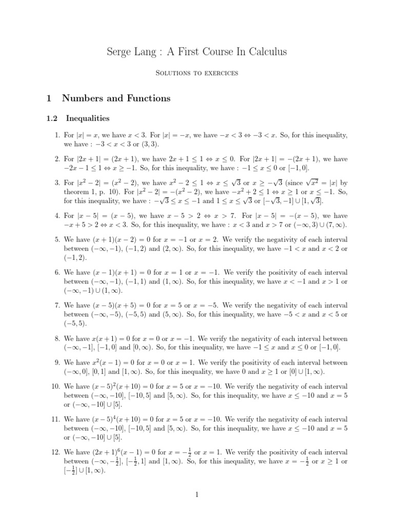 Solutions Exercices | PDF | Mathematics | Algebra