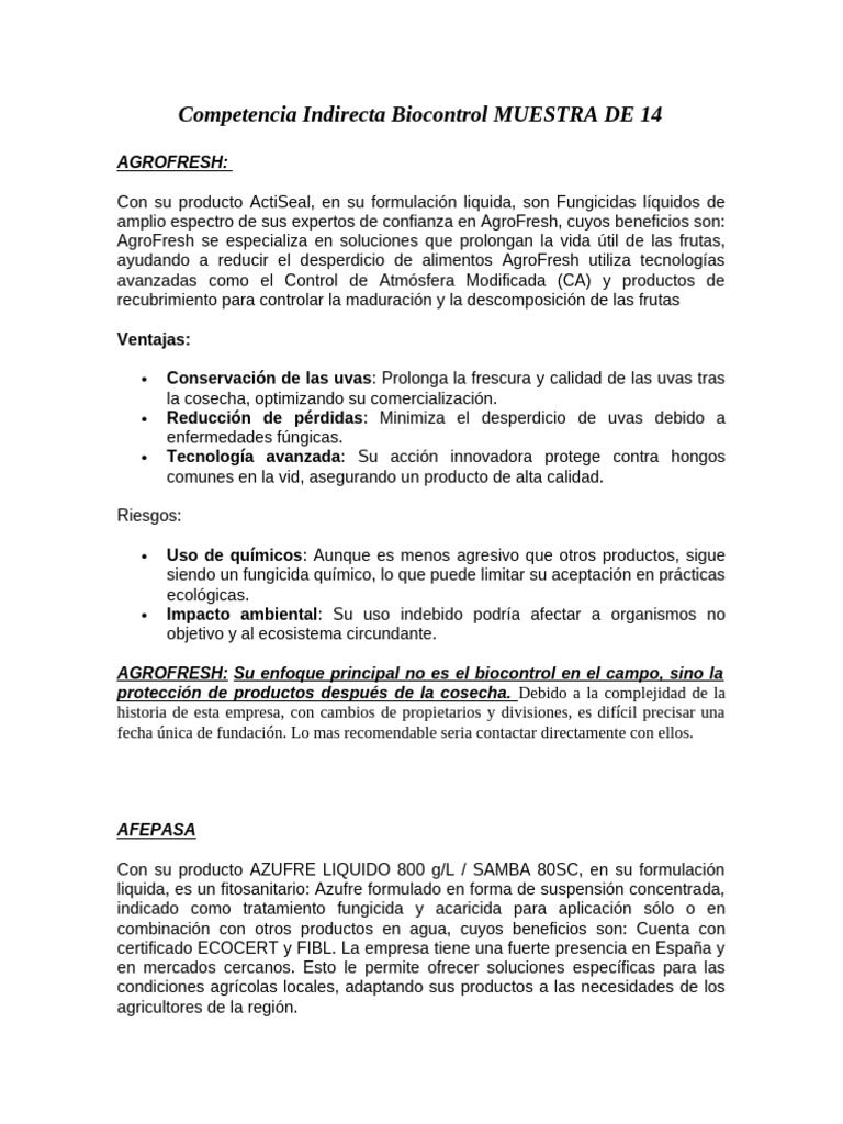 Biocontrol y Fungicidas para Uvas | PDF | Agricultura | Insecticida
