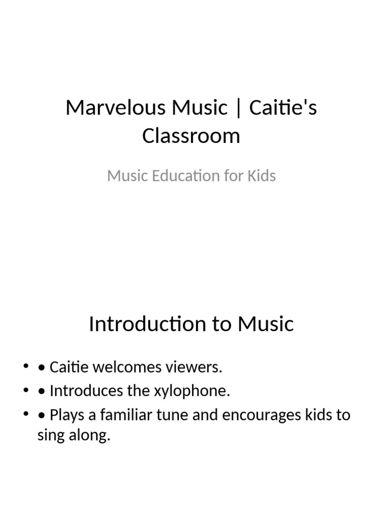 Marvelous Music Caities Classroom | PDF