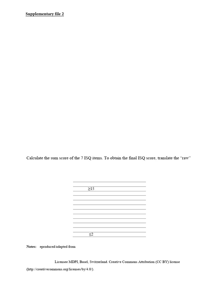 Immune Status Questionnaire (ISQ) : Supplementary File 2 | PDF