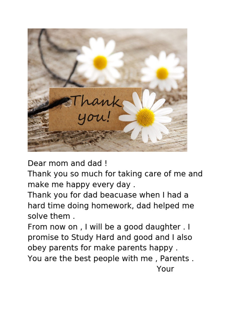 Dear Mom and Dad - Writing Homework 16-3 - 2022 | PDF