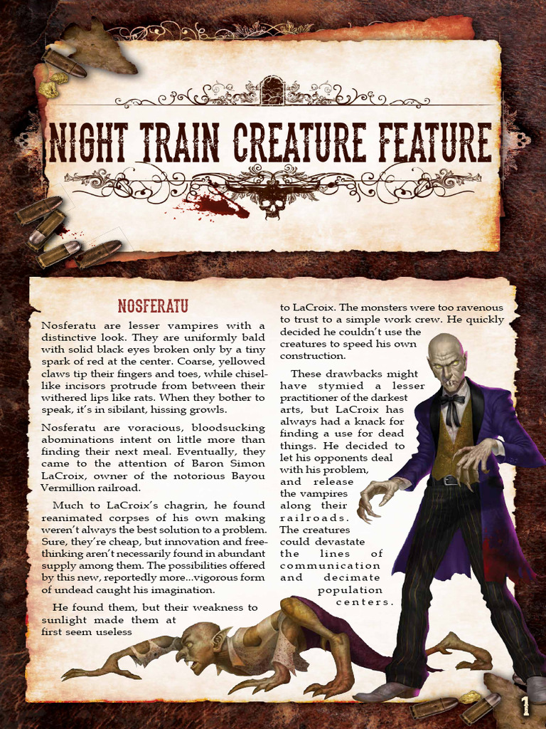 Deadlands Night Train Creature Feature | PDF