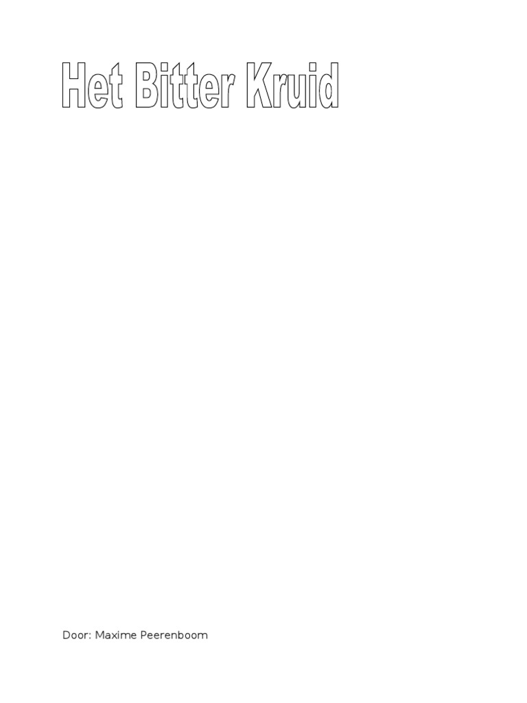 Het Bittere Kruid BKVRSL | PDF