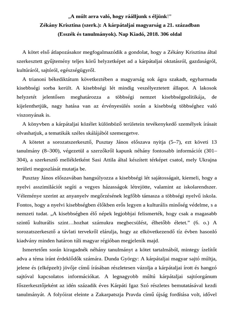 A Kárp - Magy. A 21. Sz. | PDF