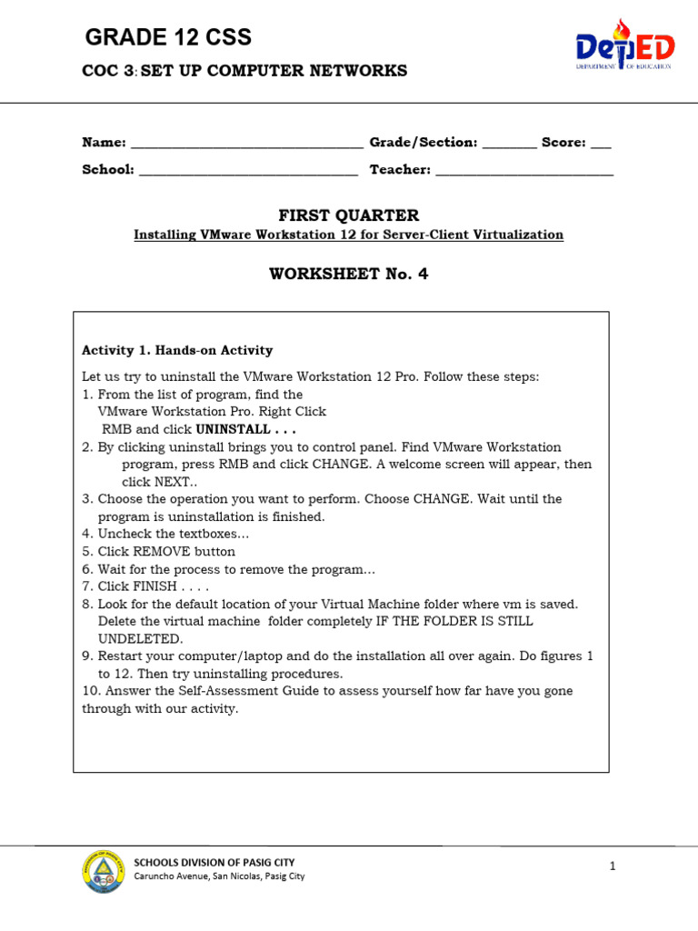 TVL - CSS 12 - Q1 - DW4 | PDF | V Mware | Virtual Machine