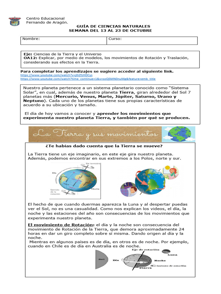 3° Rotación y Traslación | PDF | Tierra | Planetas
