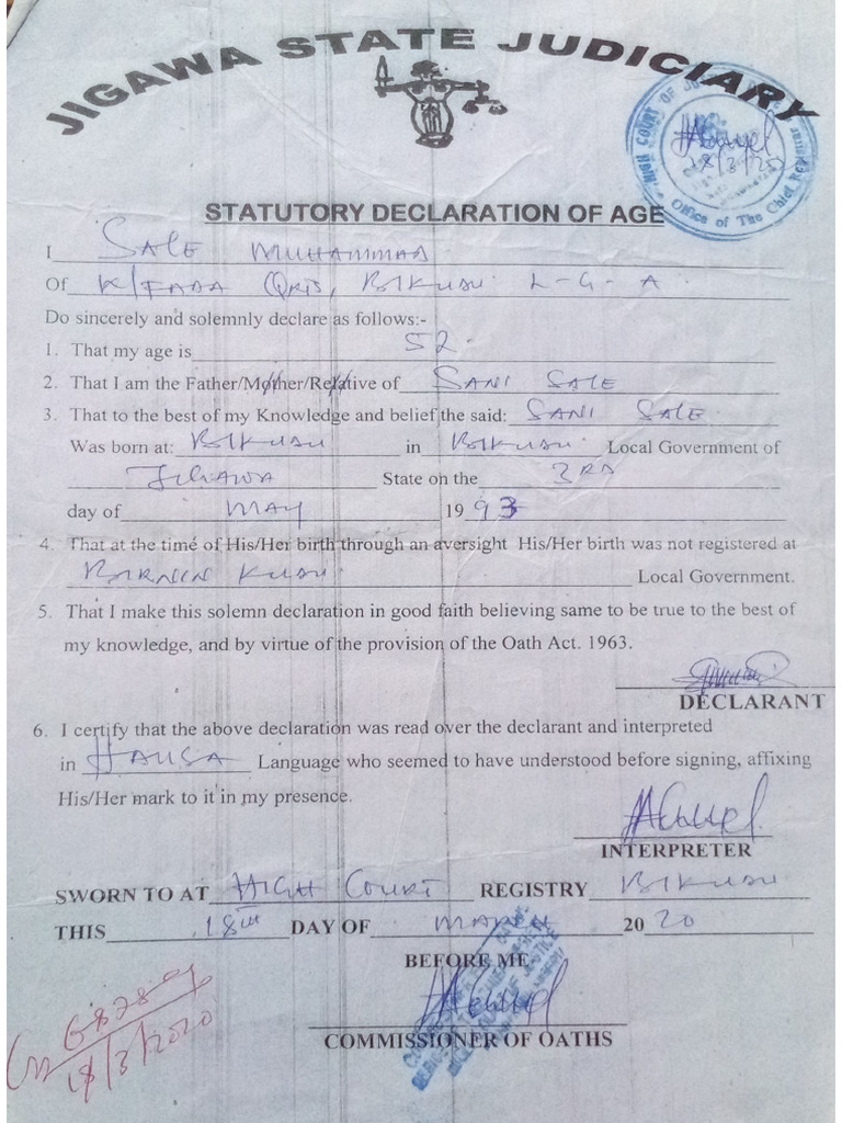 Declaration Certificate | PDF