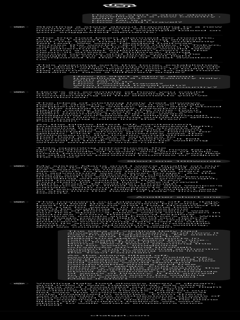 Travel Story Ideas | PDF
