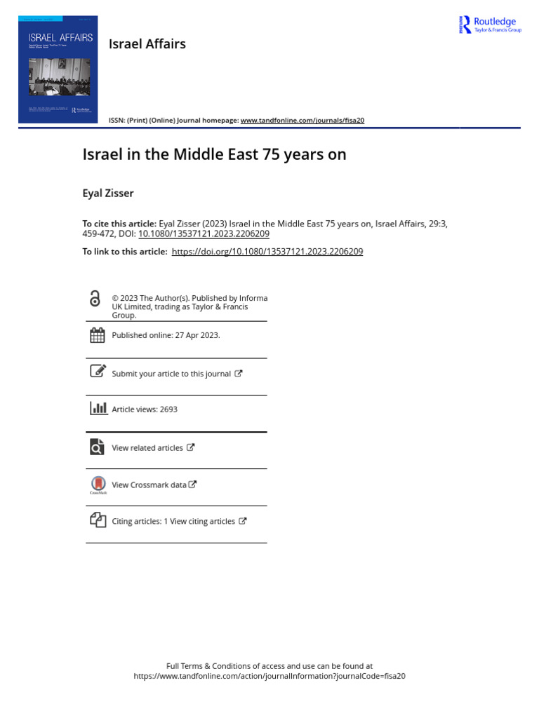 Israel's 75-Year Evolution in the Middle East | PDF | Israel | World ...