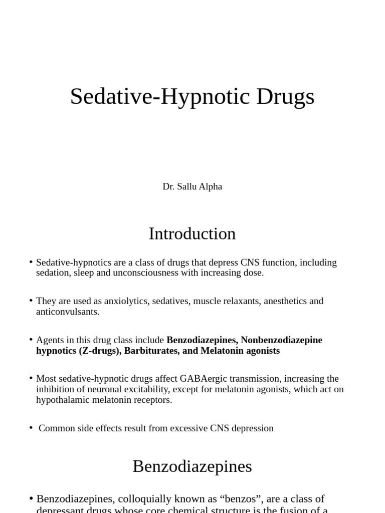 Sedative-Hypnotic Drugs | PDF | Benzodiazepine | Drugs