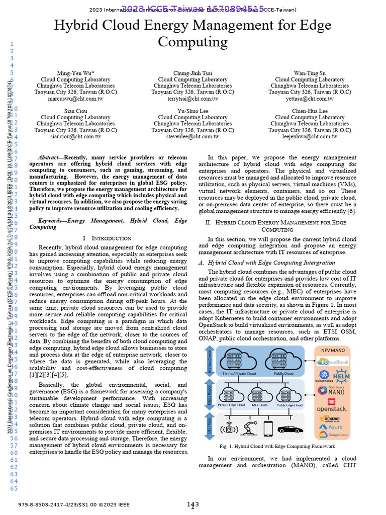 Energy Management In Hybrid Cloud Systems Pdf Cloud Computing