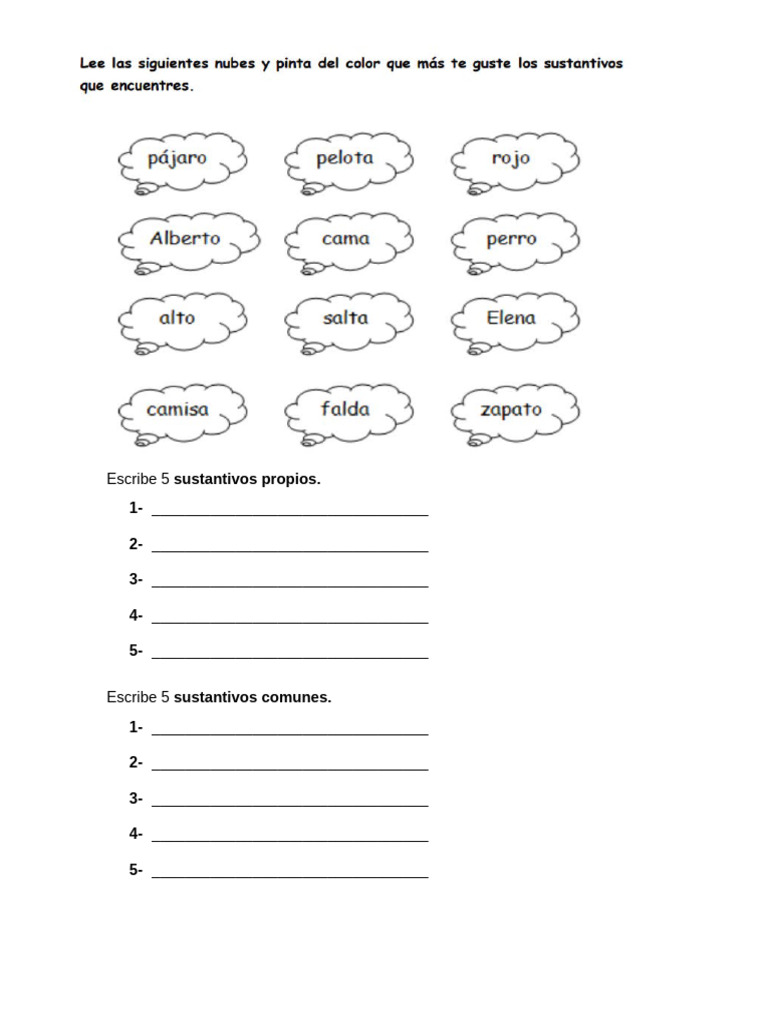 sustantivos y adjetivos | PDF