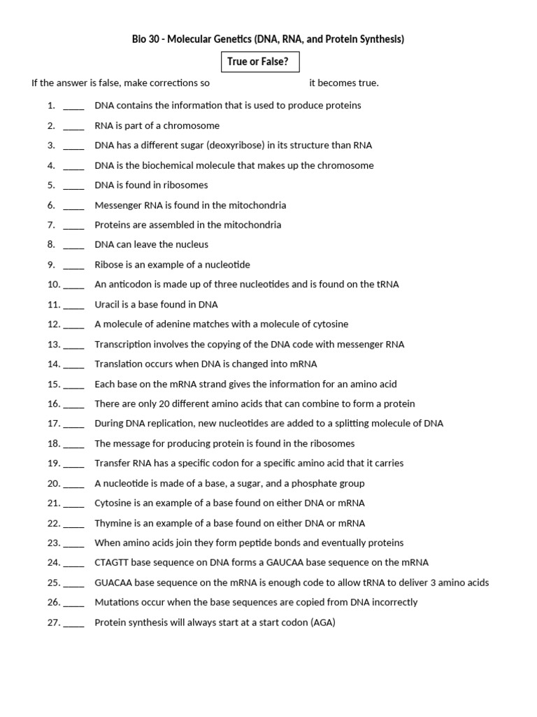 Molecular Genetics: DNA & RNA Basics | PDF | Rna | Messenger Rna