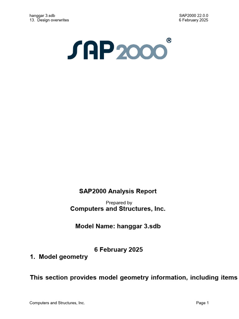 SAP2000 Report | PDF