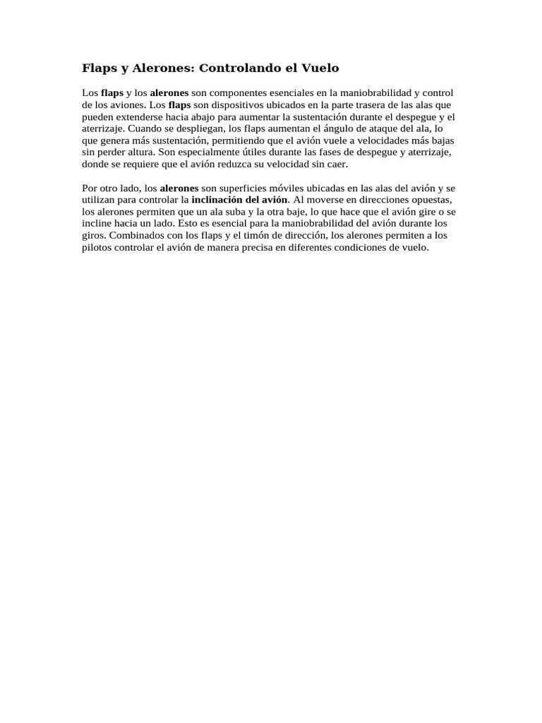 Flaps y Alerones en Aviación | PDF