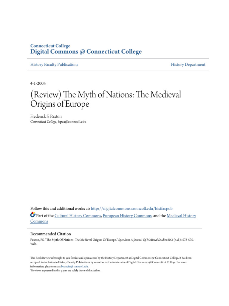 (Review) The Myth of Nations - The Medieval Origins of Europe | PDF ...