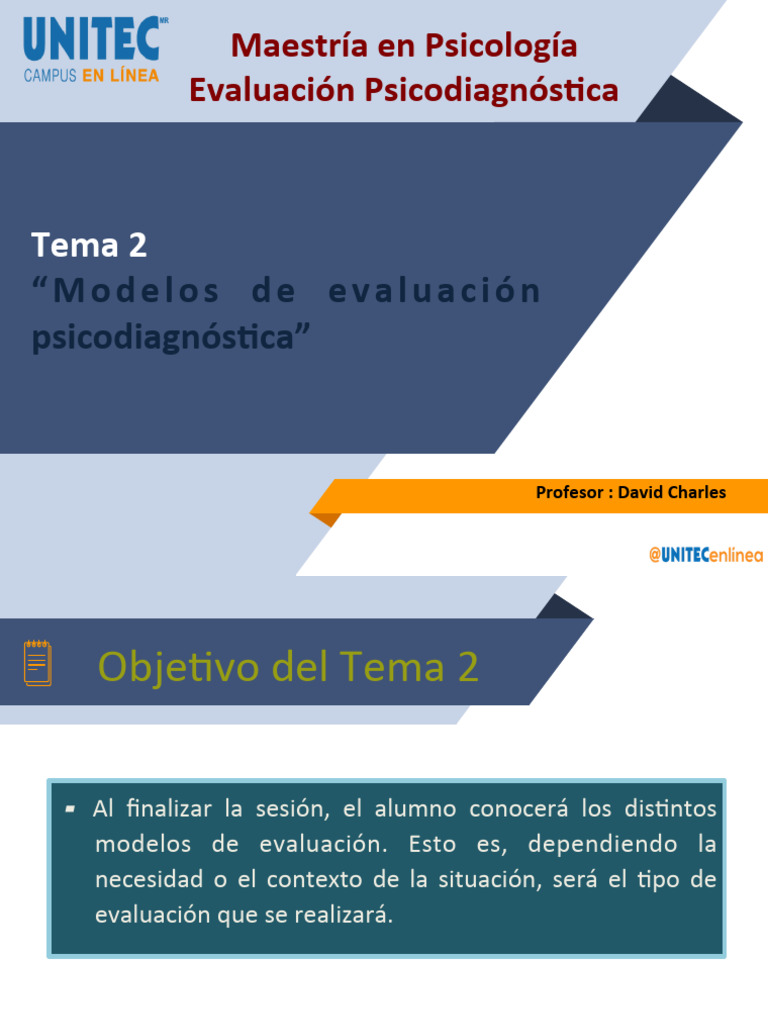 Documento Central Tema 2 Modelos de Evaluacion Psicologica | PDF | Comportamiento | Sicología