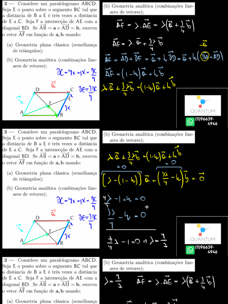 05 GA Considere Um Paralelogramo ABCD Seja E o Ponto Sobre o Segmento | PDF