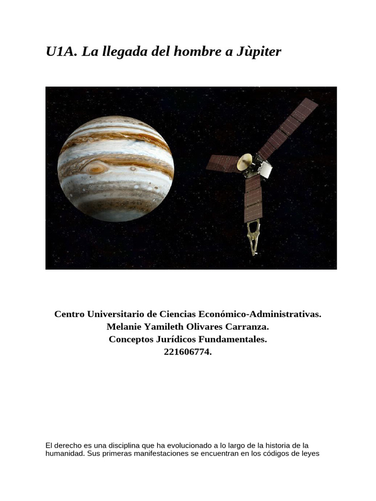 U1A. La Llegada Del Hombre A Jupiter - Olivares Melanie | PDF | Derechos humanos | Caso de ley