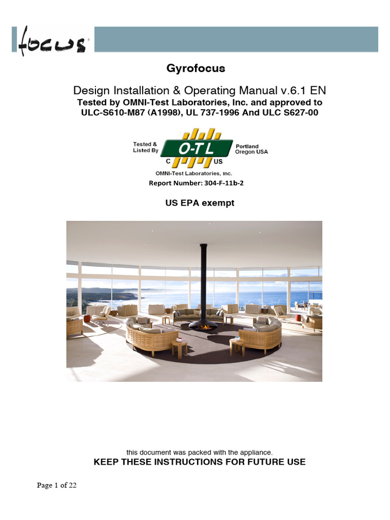 Focus - Gyro Installation Manual | PDF | Chimney | Fireplace