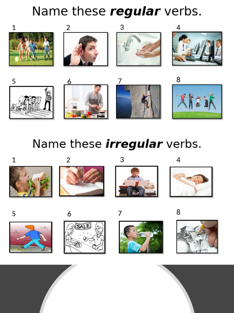 Regular and Irregular Verbs Quiz | PDF
