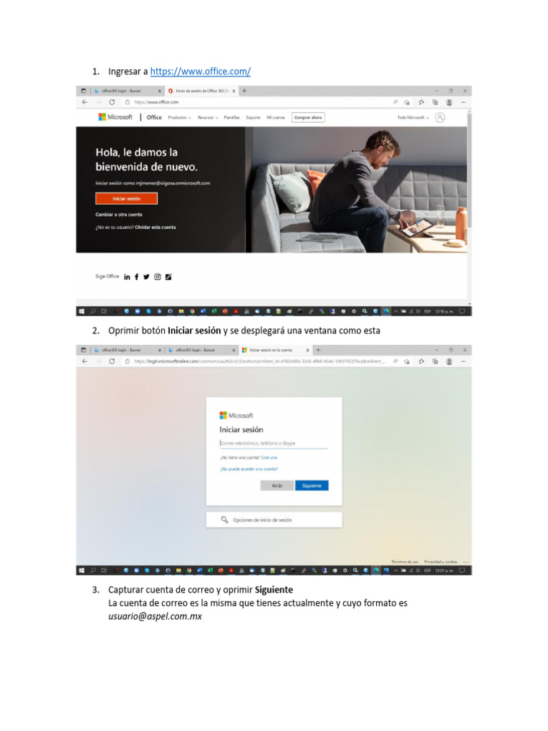 Instructivo para Ingreso A Office365 | PDF