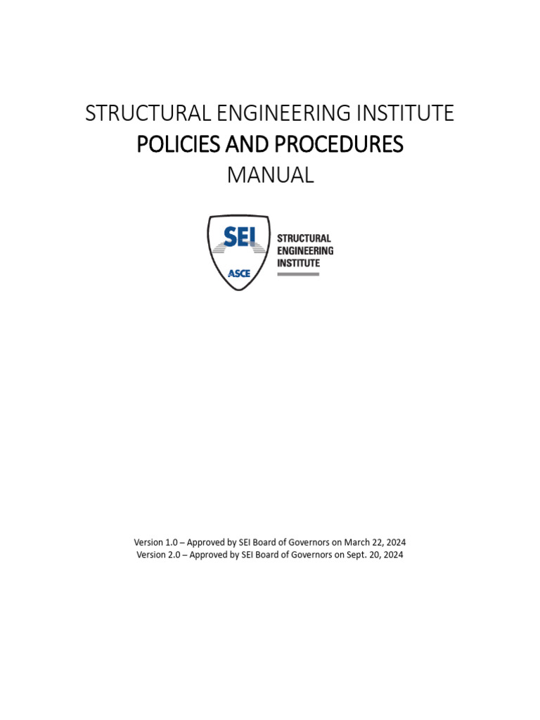 SEI Policies and Procedures Manual 2024 | PDF | Committee | Expense