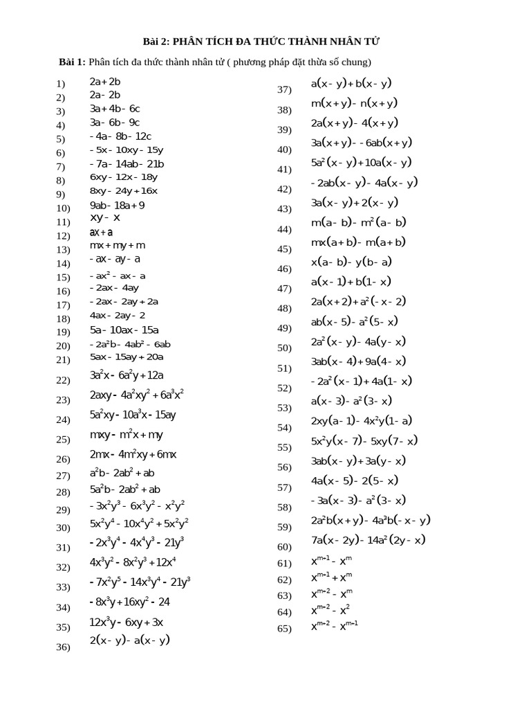 Phan Tich Da Thuc Thanh Nhan Tu | PDF