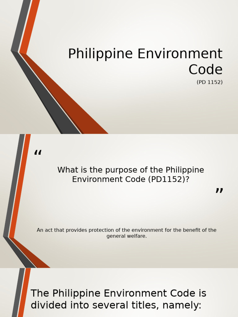 Philippine-Environment-Code | PDF | Waste Management | Waste