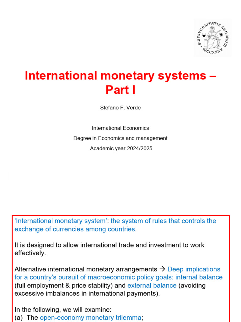 24 International Monetary Systems Part I | PDF | Monetary Policy ...