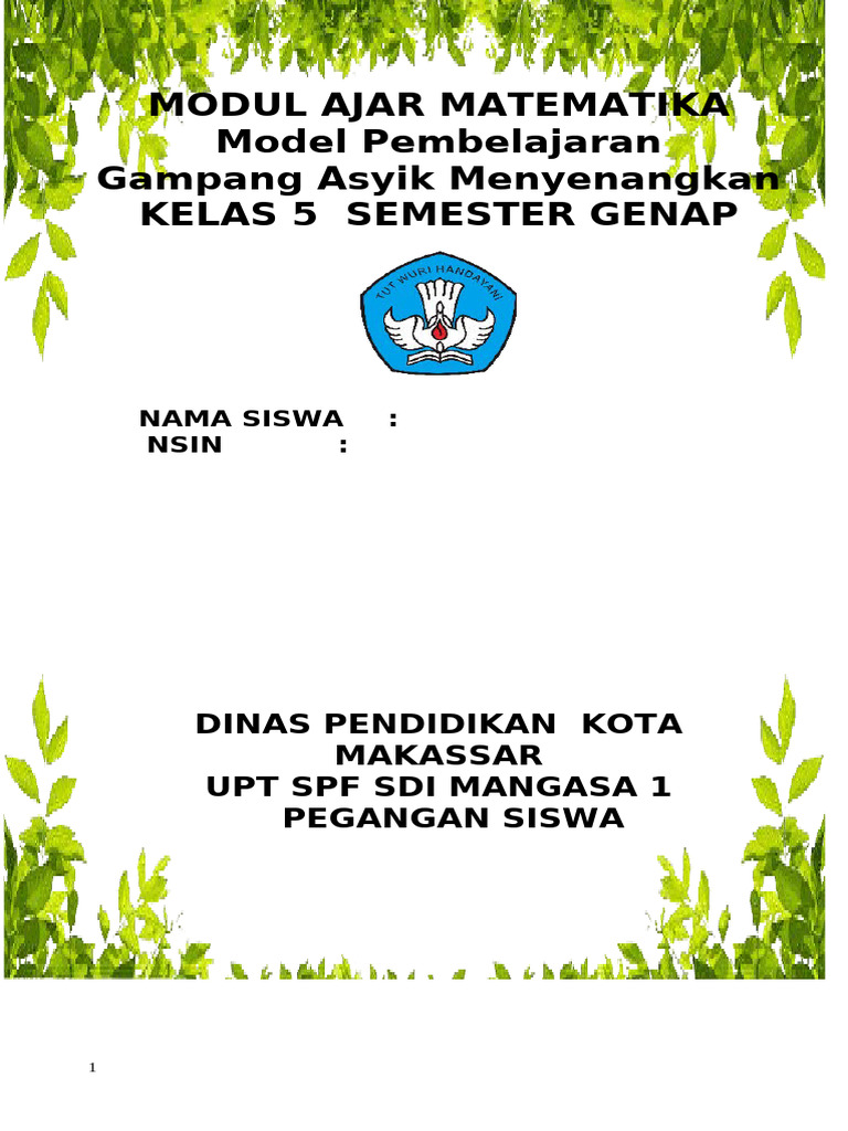 Modul Ajar MTK 5 | PDF