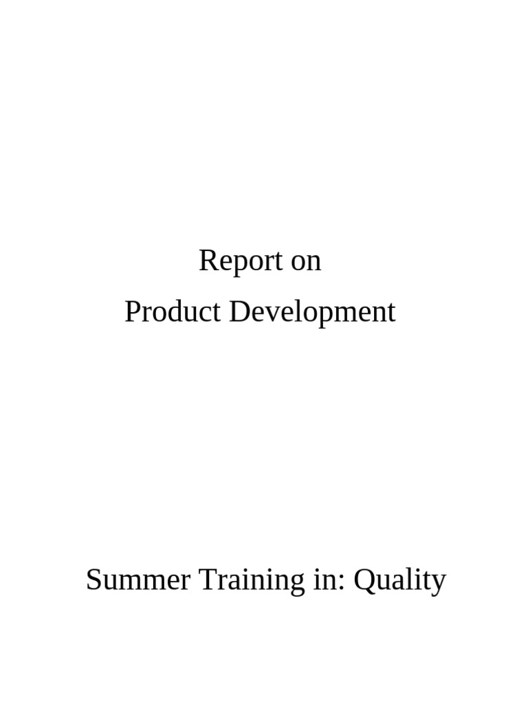 Product Development Report for Needles | PDF | New Product Development