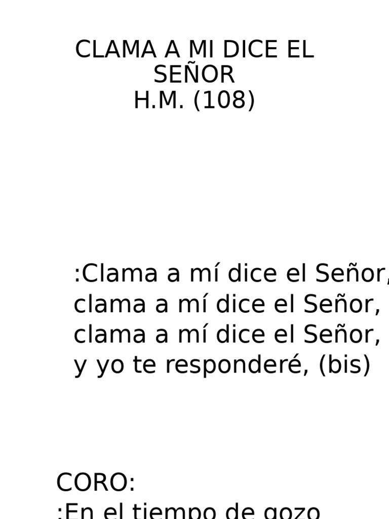 Clama a mí, dice el Señor | PDF