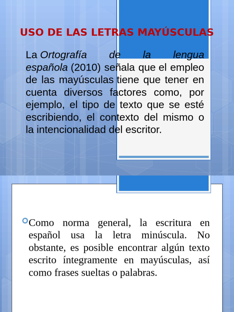 Uso Correcto de las Mayúsculas | PDF | Caso de carta | Puntuación
